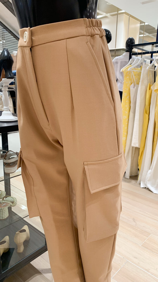 Baston Pants with Military Pockets - Camel Wool – Una Ricci